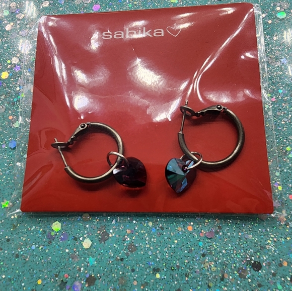 Sabika | Jewelry | Sabika Iridescent Heart Earrings | Poshmark